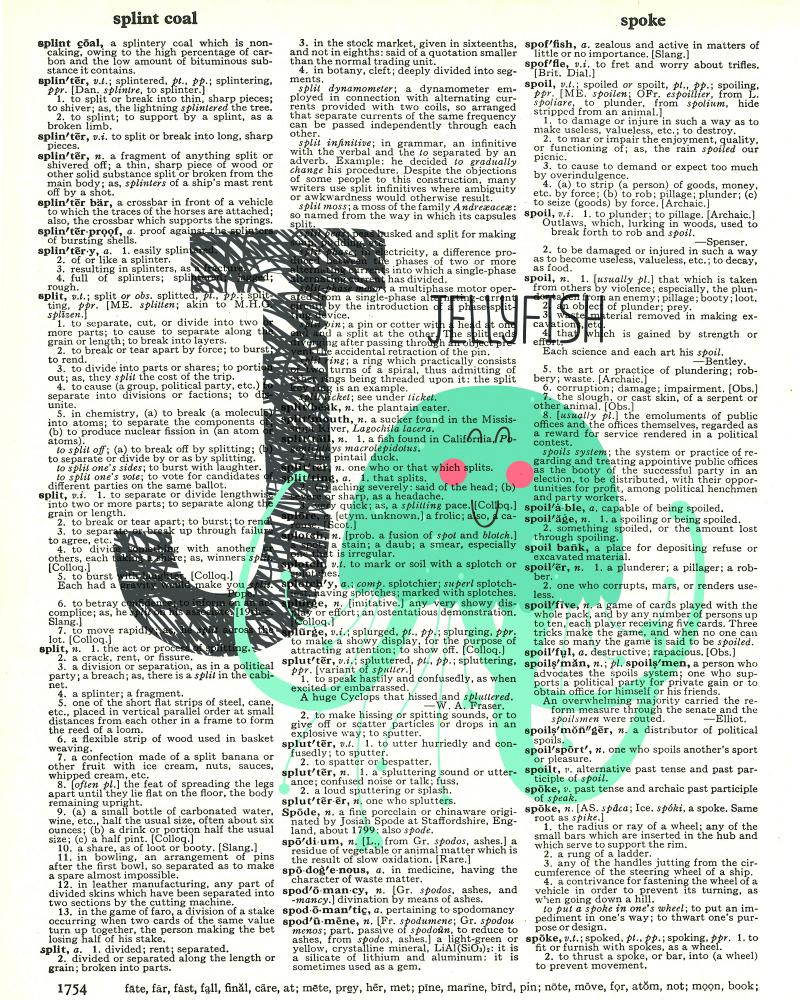 Dictionary Art Print Printed On Authentic Vintage Dictionary Book Page ...