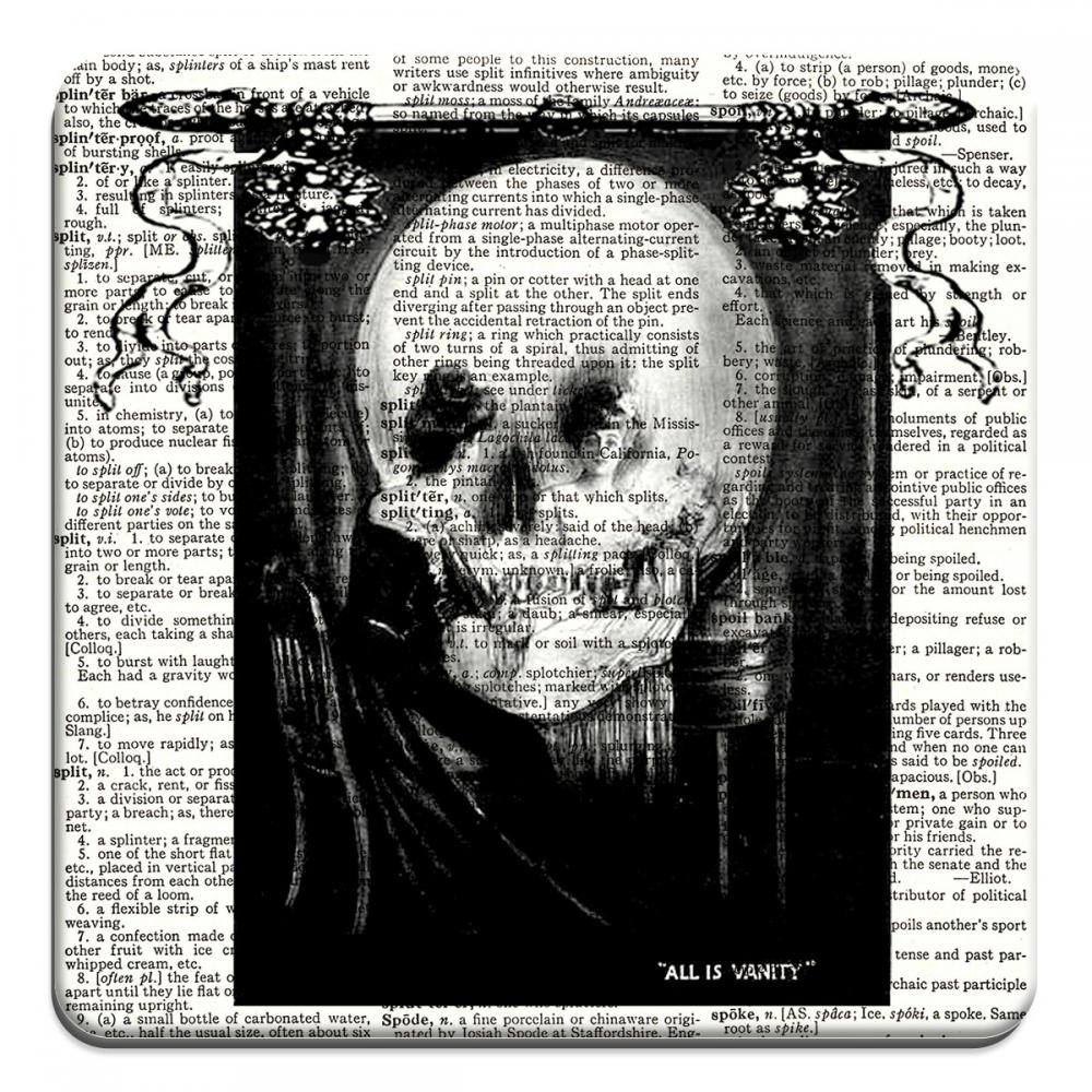 All Is Vanity Skull Illusion - Novelty Coasters — Fresh Prints of CT