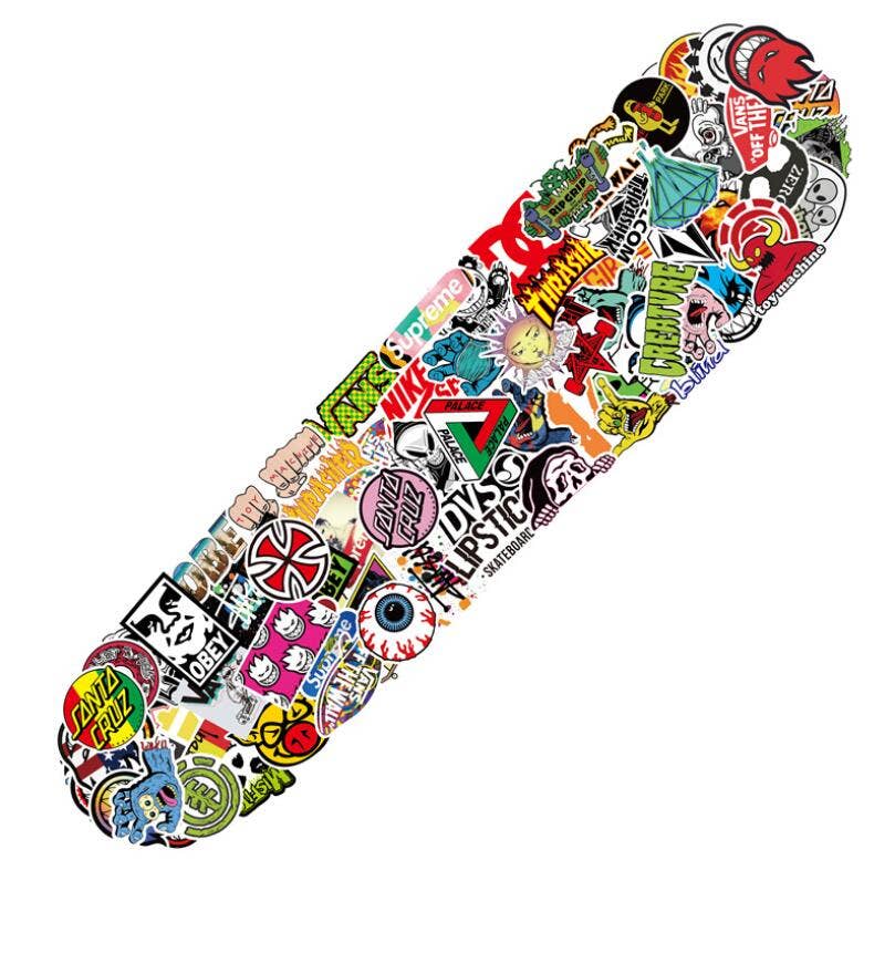 100 Skateboard Stickers (Glossy) — Fresh Prints of CT