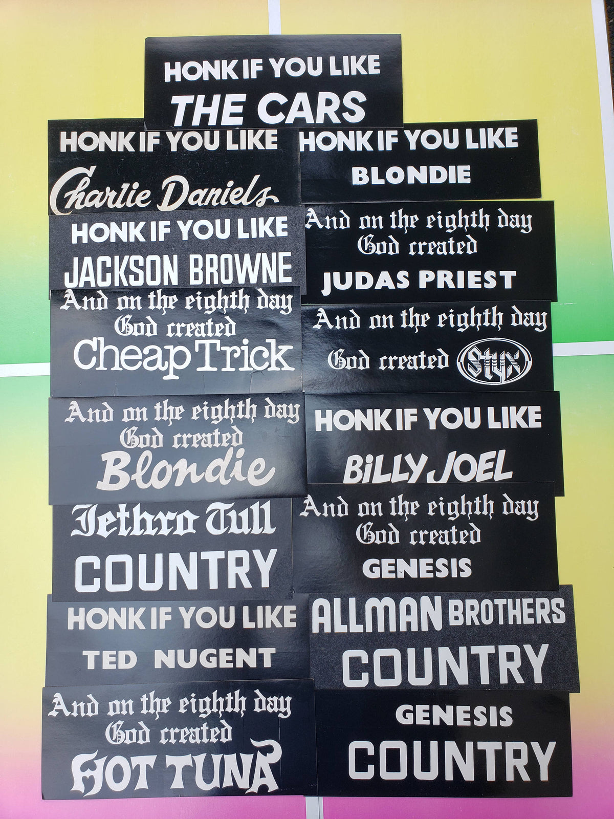 1970s Rock and Roll Fan Bumper Stickers Vintage Deadstock - Deadstock ...