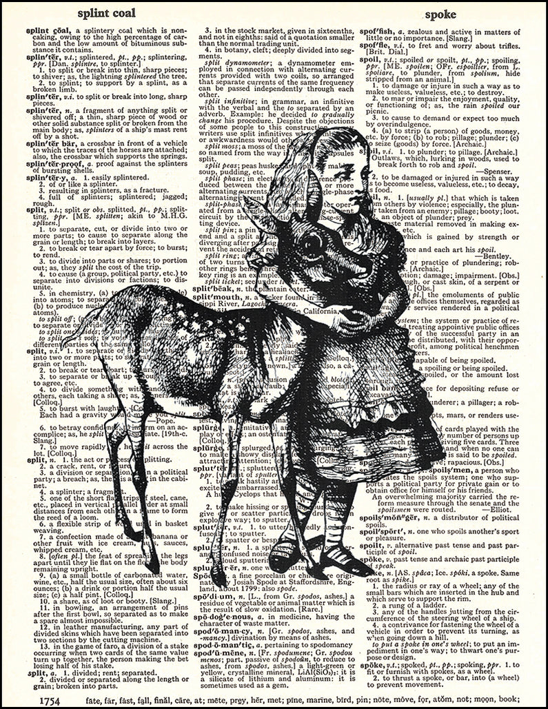 Alice with Deer - Dictionary Art Print — Fresh Prints of CT
