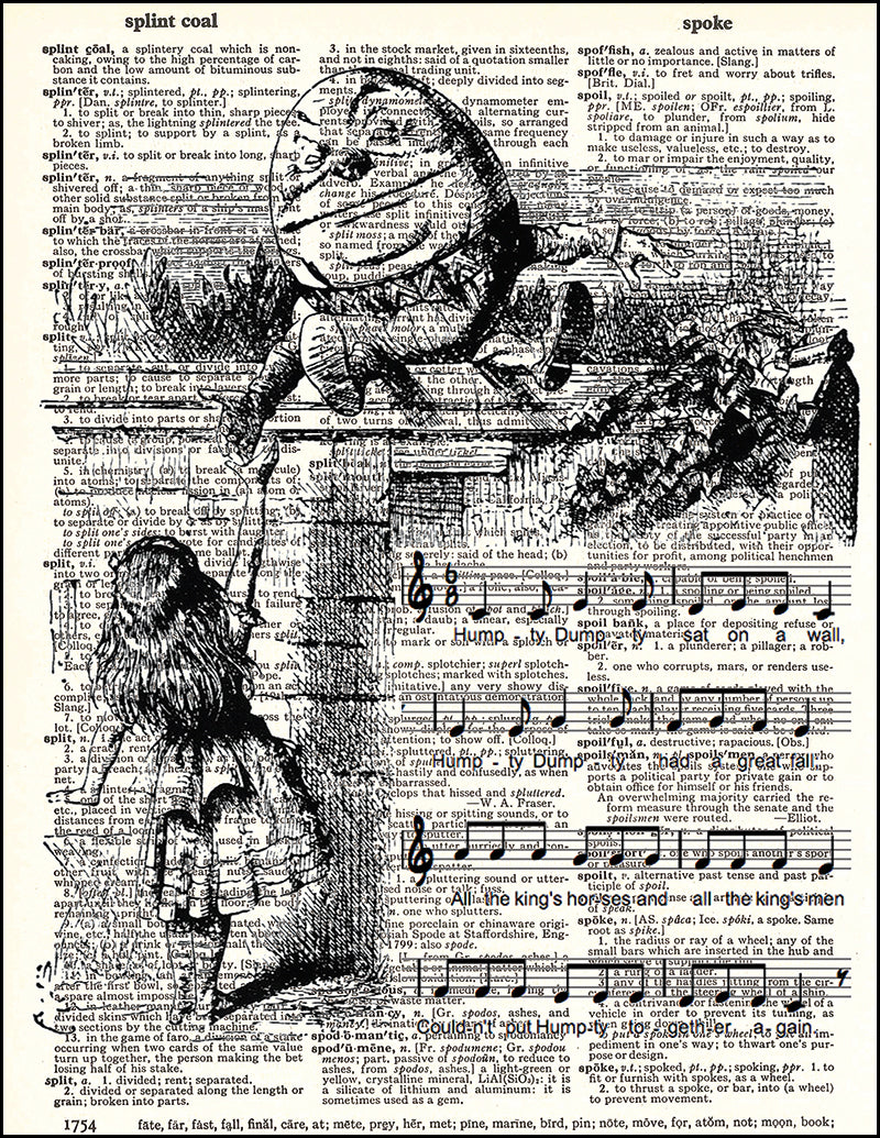 Humpty Nursery Rhyme - Dictionary Art Print — Fresh Prints of CT
