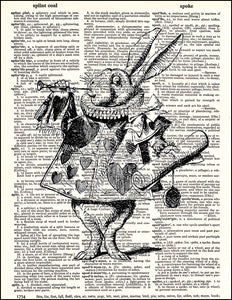 Rabbit Playing Trumpet - Dictionary Art Print — Fresh Prints of CT