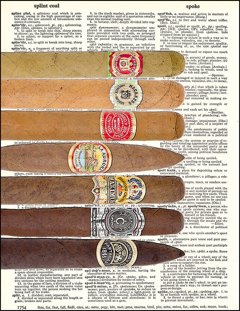 Seven Cigars - Dictionary Art Print — Fresh Prints of CT