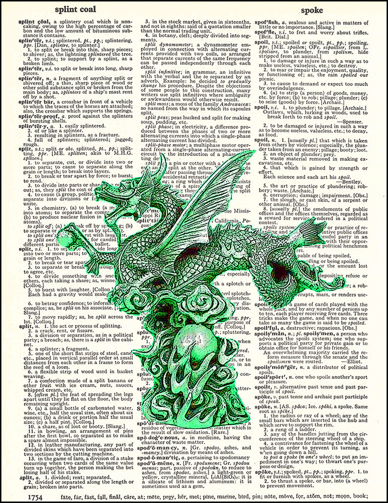 Jade Dragon - Dictionary Art Print — Fresh Prints of CT