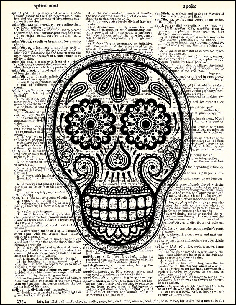 Day of the Dead Daisy - Dictionary Art Print — Fresh Prints of CT