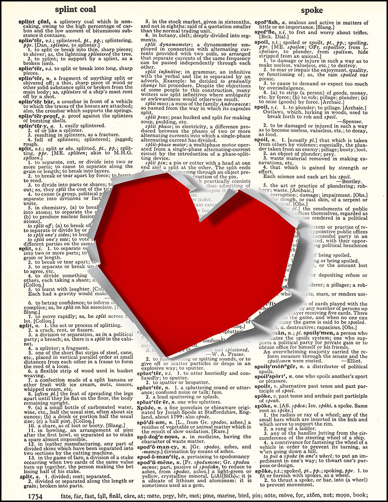 Heart Rip - Dictionary Art Print — Fresh Prints of CT