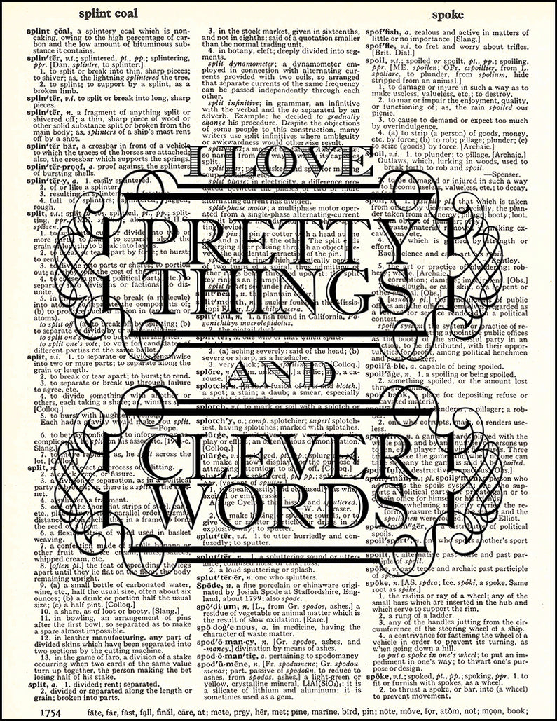 I Love Pretty Things Quote - Dictionary Art Print — Fresh Prints of CT