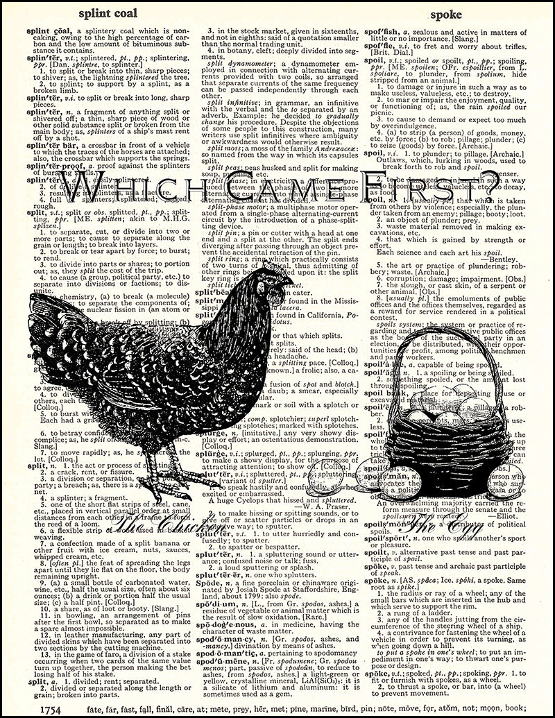 Which Came First - Dictionary Art Print — Fresh Prints of CT