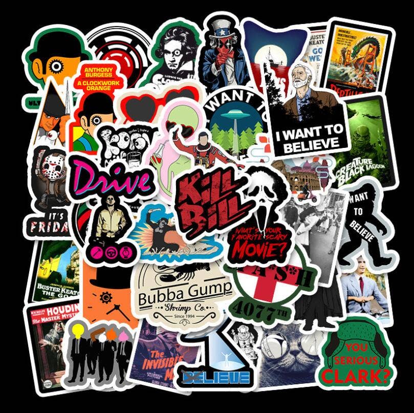 50 Cult Classic Movie Stickers (2) (PVC Vinyl Matte) — Fresh Prints of CT
