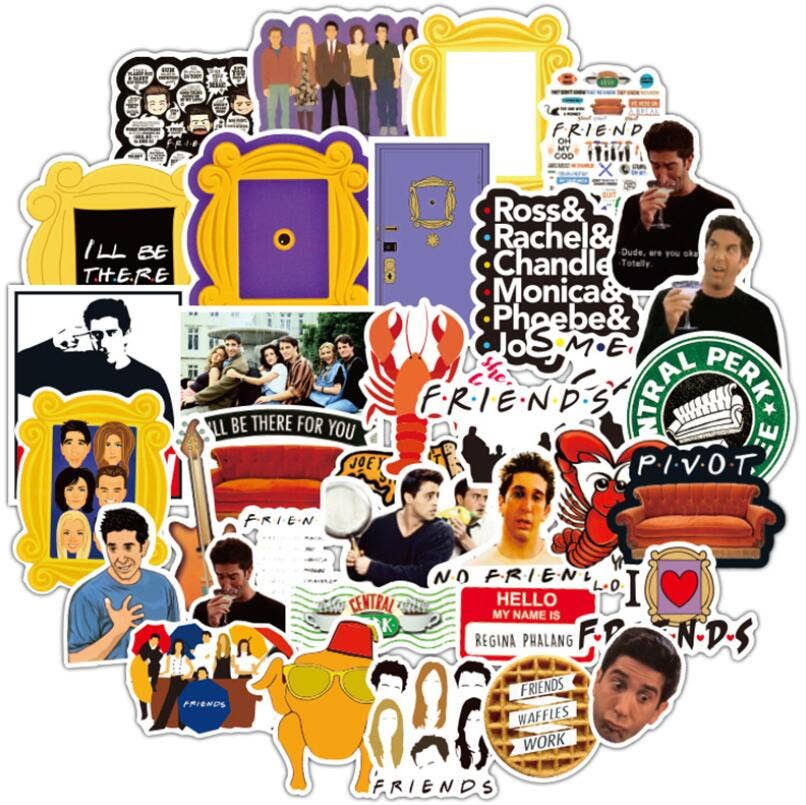 50 Friends TV Stickers (PVC Vinyl Matte) — Fresh Prints of CT